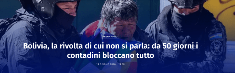 Bolivia, la rivolta di cui non si parla: da 50 giorni i contadini ...